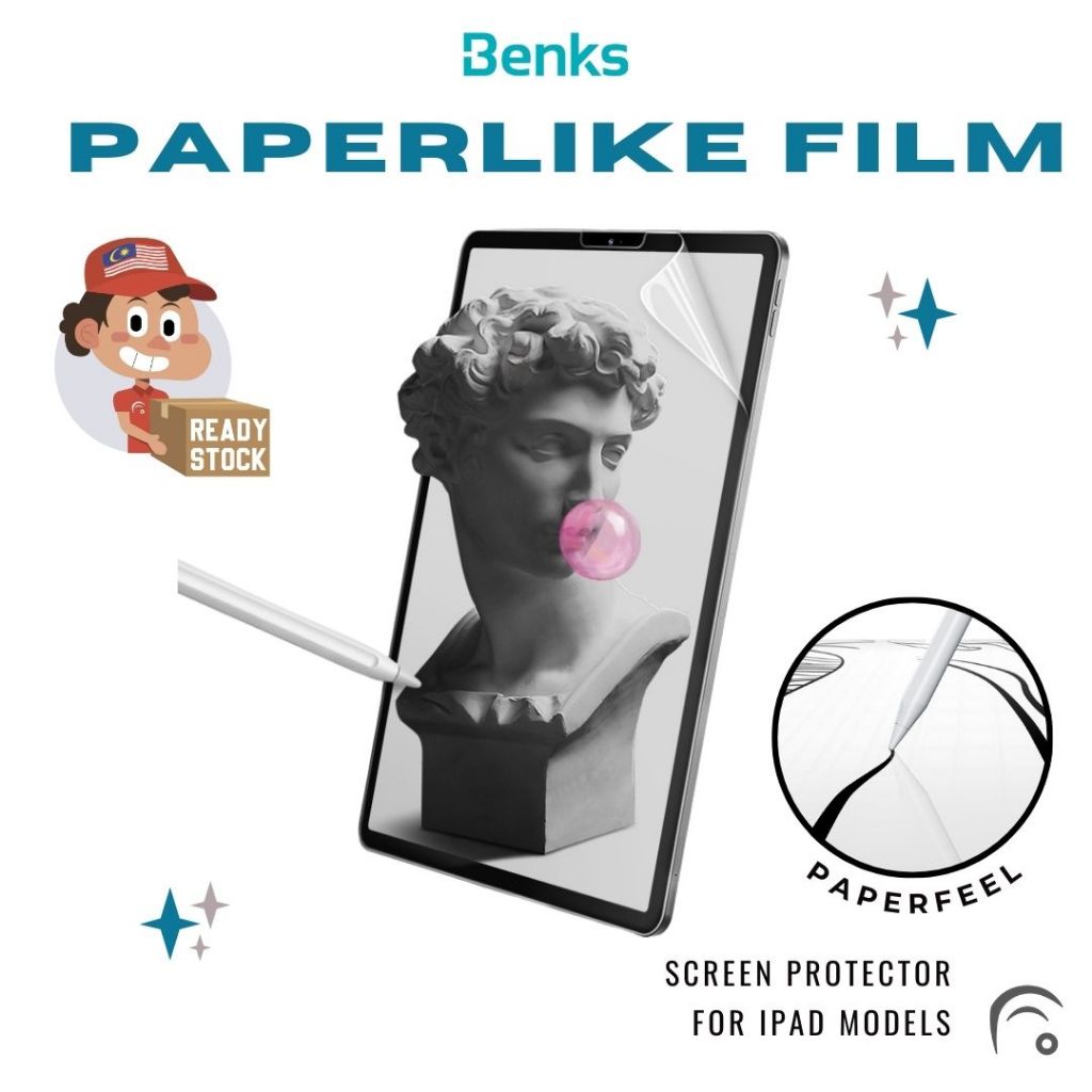BENKS PAPER LIKE Matte Soft Film Screen Protector for iPad Pro 12.9 ...
