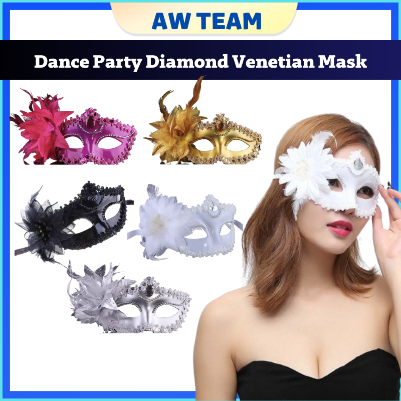 Topeng Masquerade Party Mask Women Lady Big Flower Half Face For ...