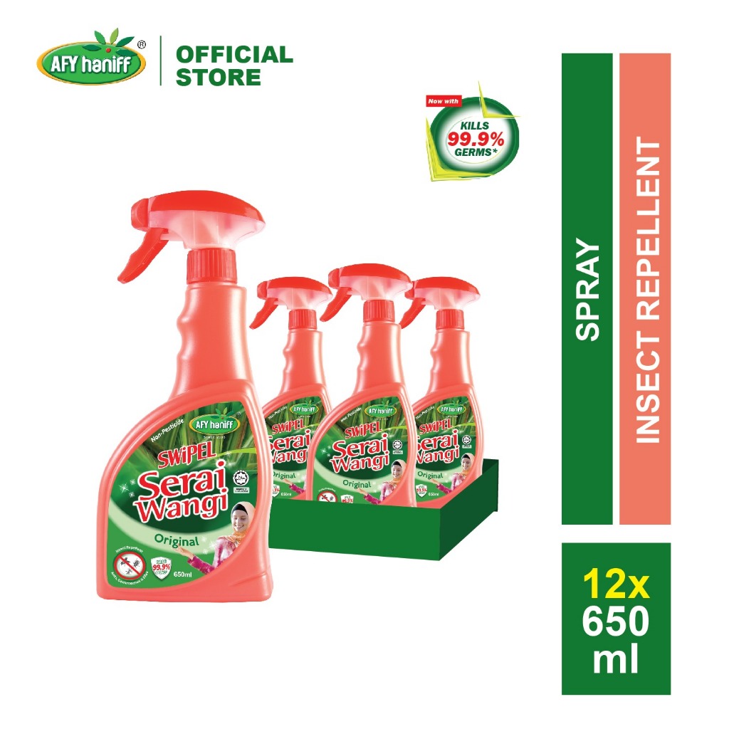 [Carton Deal] Afy Haniff SWiPEL® Serai Wangi Spray 650ml x 12 Pcs ...
