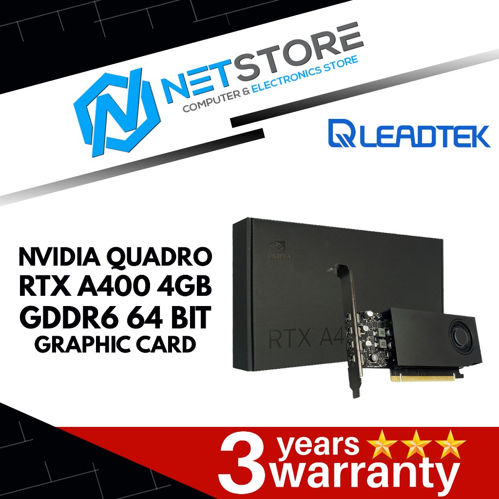 LEADTEK NVIDIA QUADRO RTX A400 4GB GDDR6 64 BIT GRAPHIC CARD | Shopee ...