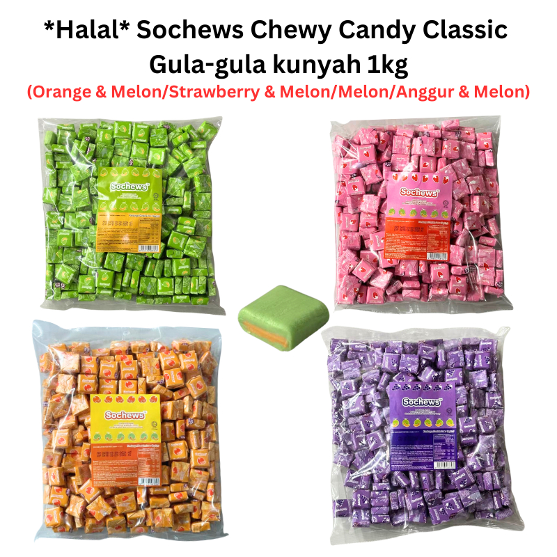 *Halal* Sochews Chewy Candy Classic Gula-gula kunyah 1kg 135pcs ...