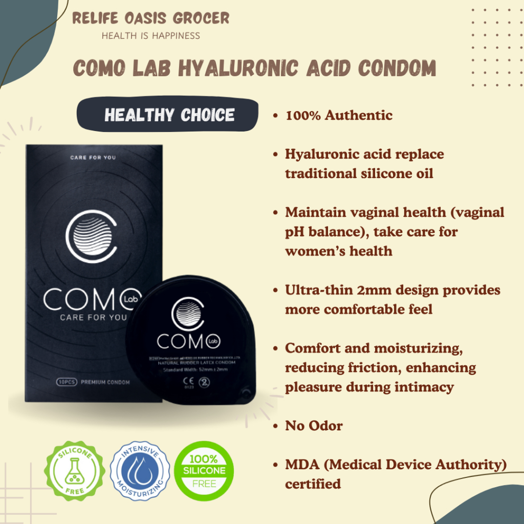 Como Lab Hyaluronic Acid Condom 玻尿酸安全套 [Classic/Dotted] [Sex Health ...