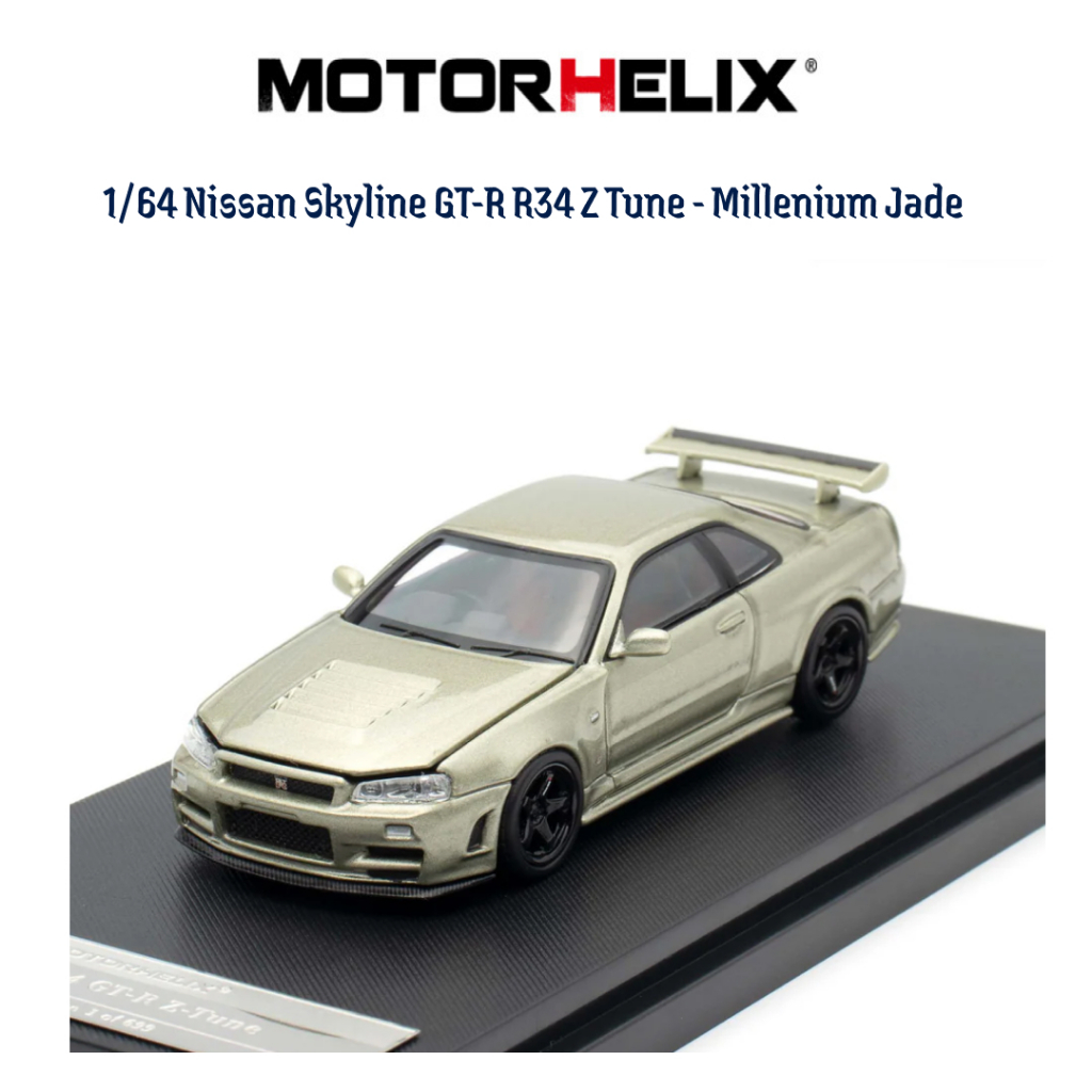 (READY STOCK) MOTORHELIX 1/64 Nissan Skyline GT-R R34 Z Tune - Millenium Jade | Shopee Malaysia