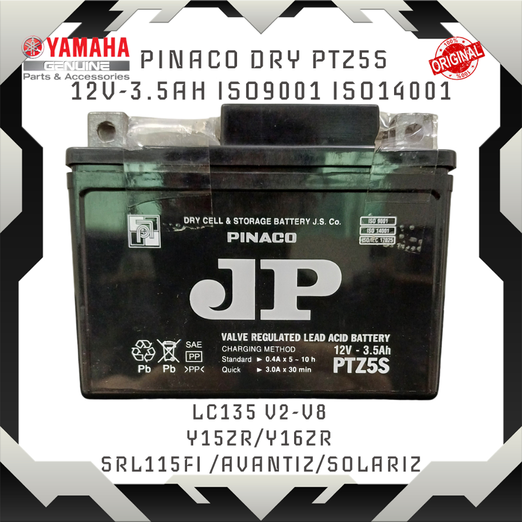 YAMAHA PINACO DRY BATTERY PTZ5S LC135 V2-V8 Y15ZR Y16ZR SRL115FI ...
