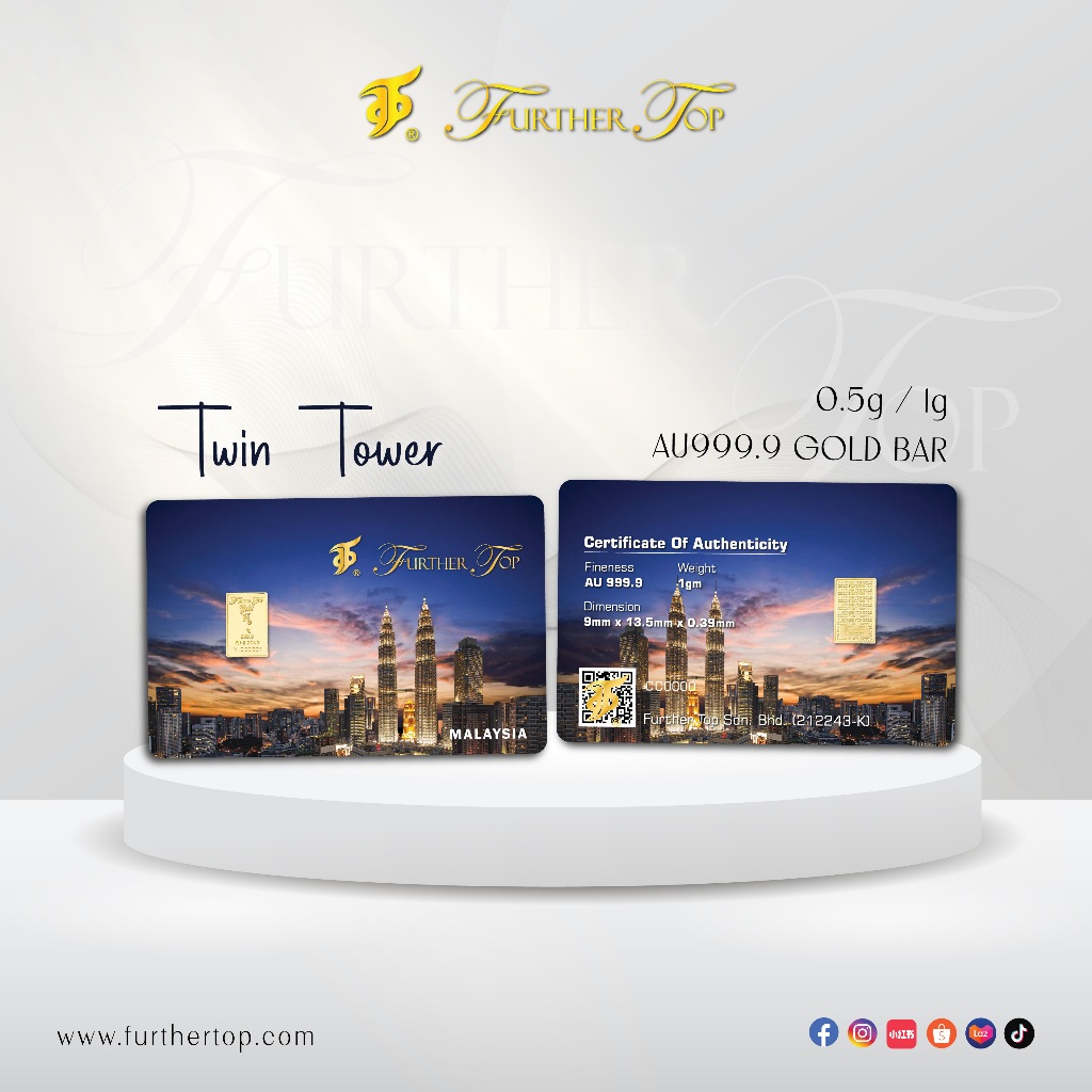 Gold Bar ( 0.5g / 1g ) 999.9 Further Top - KLCC TWIN TOWER (Emas | 小金条 ...