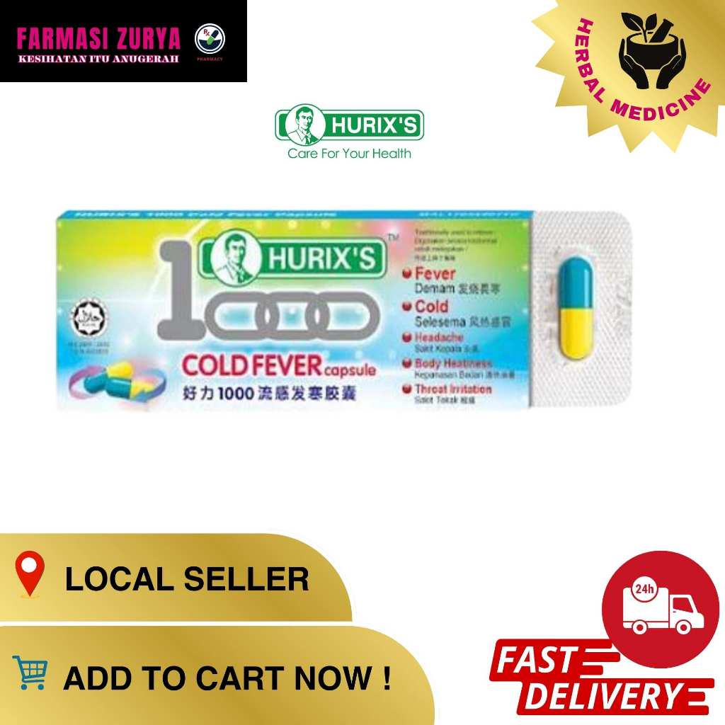 Hurix's 1000 Cold Fever Capsule 6's | Shopee Malaysia