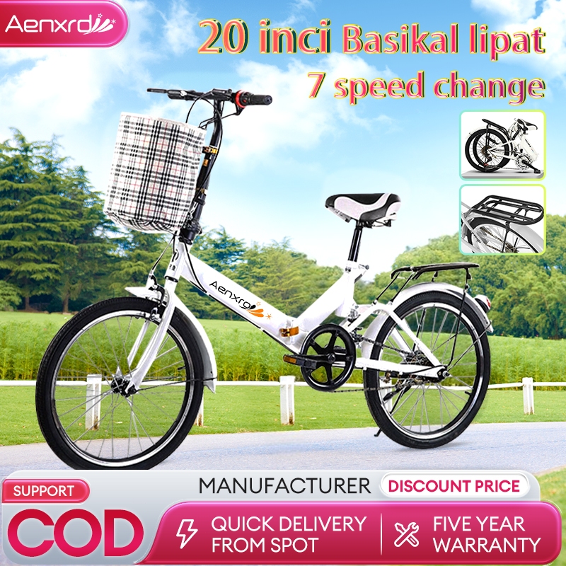 Aero🔥Five year warranty🔥20 inch Basikal lipat dewasa Folding Bike 7-Speed Basika Basikal murah ...