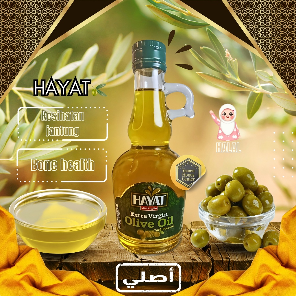 Hayat Extra Virgin Olive Oil Cold Pressed Original 250ml | Shopee Malaysia