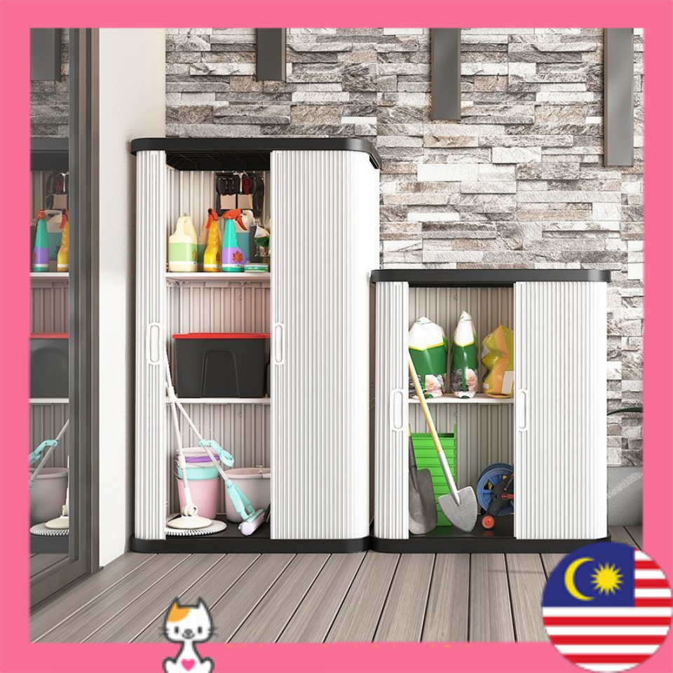 Outdoor storage cabinet balcony waterproof storage cabinet sunscreen ...