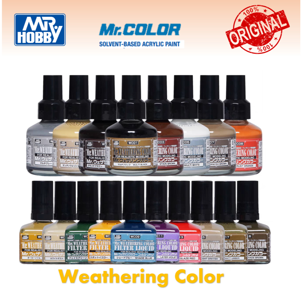 Mr. Hobby Mr Weathering Color Paint Filter Liquid Multi Black Ground ...