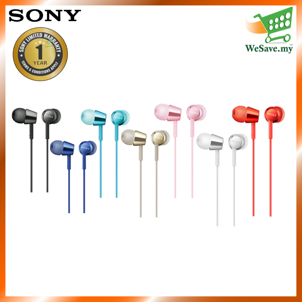 Sony MDR-EX155AP In-Ear Earphone Headphone with Microphone | Shopee ...