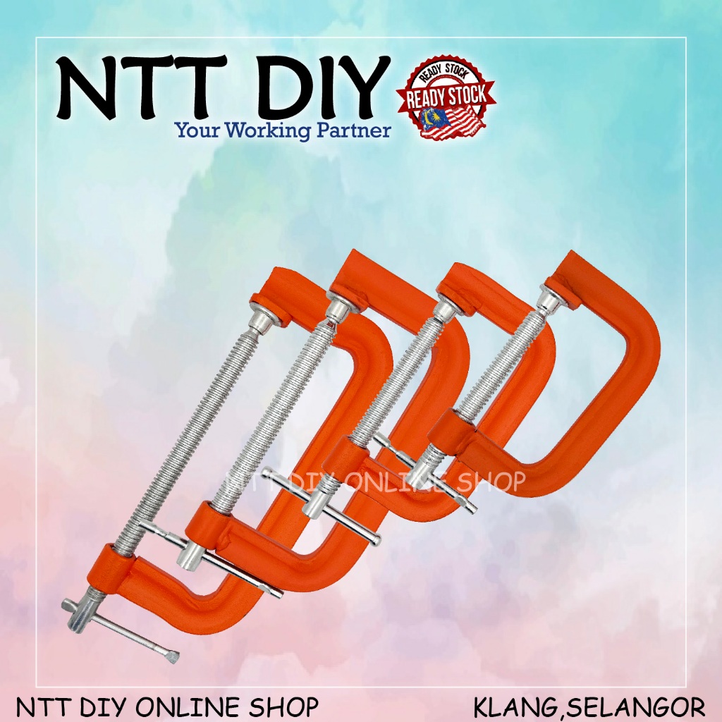 NTT DIY Heavy Duty G Clamp Woodworking Clamp Clamping Device Adjustable ...