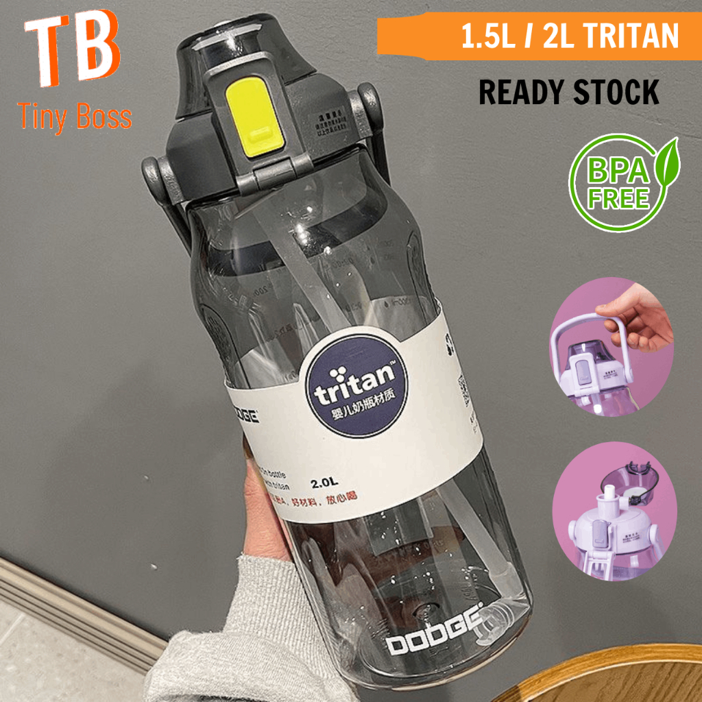 Dodge Tritan Bottle Large Capacity Leakproof BPA-Free Water Bottle Up to 90°C Botol Minuman Air ...