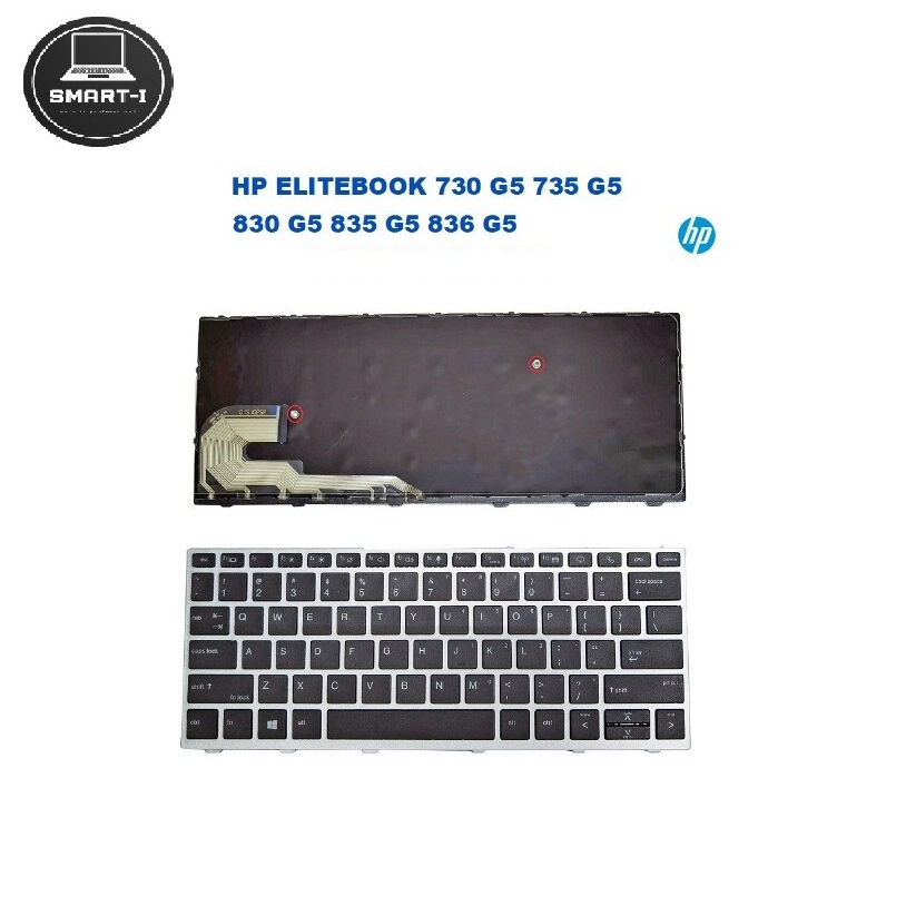 HP ELITEBOOK 730 G5 735 G5 830 G5 835 G5 836 G5 SILVER FRAME KEYBOARD ...