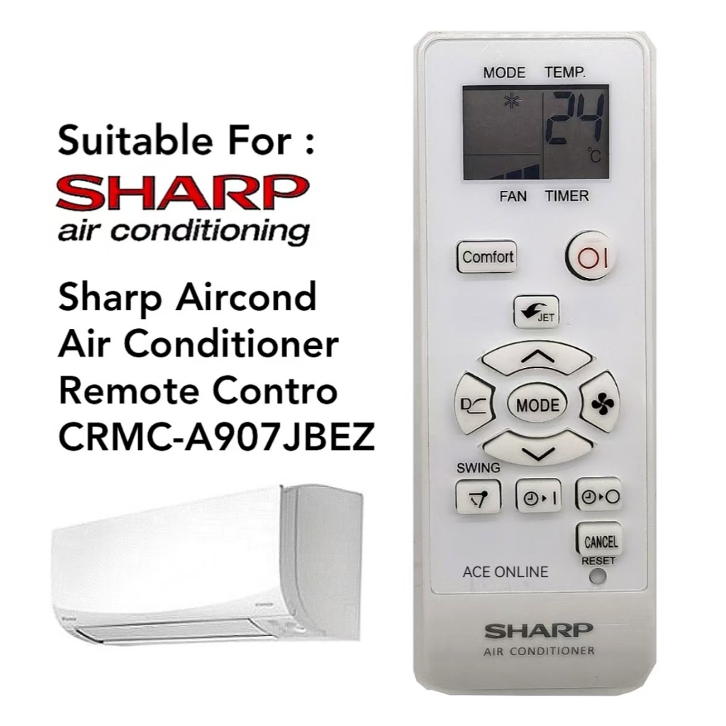 Sharp Aircond Air Conditioner Remote Contro CRMC-A907JBEZ | Shopee Malaysia