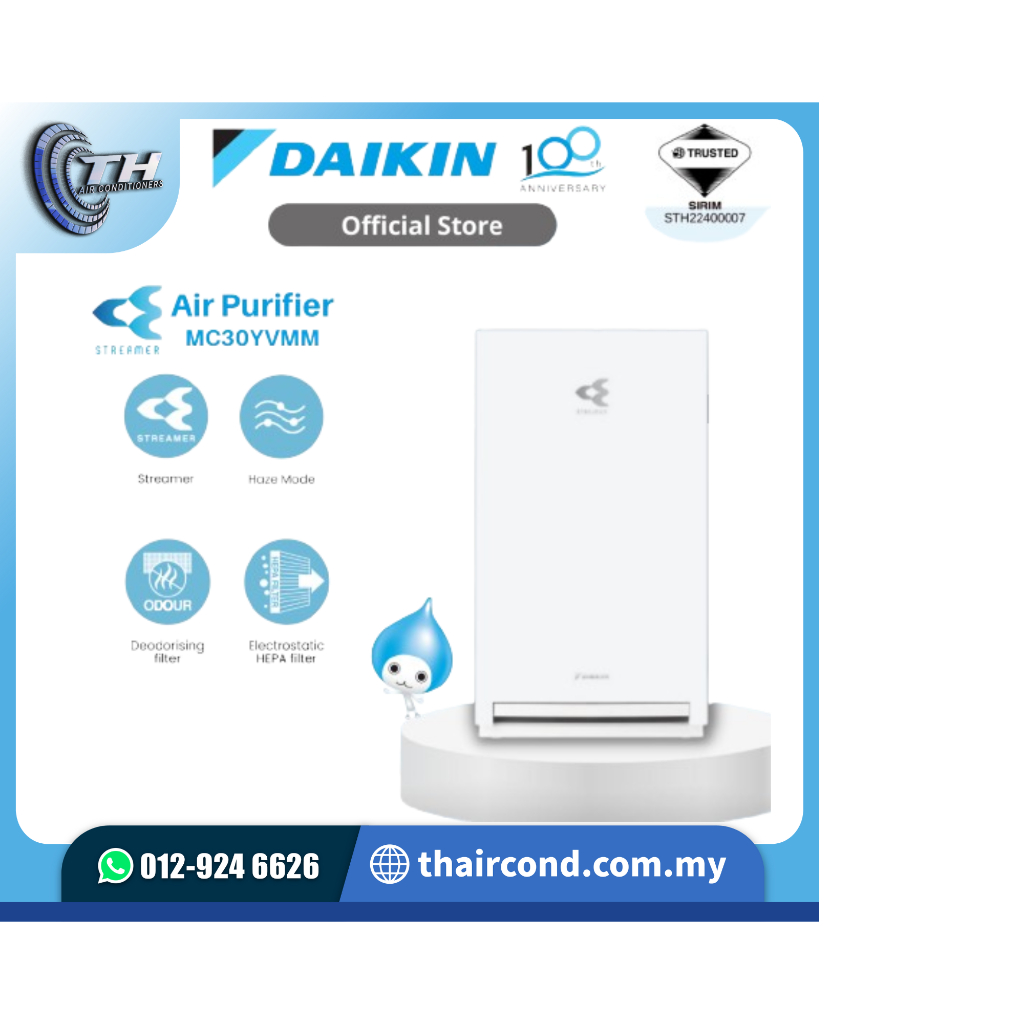 DAIKIN New Air Purifier (Streamer Technology) MC30YVMM (23m2) | Shopee ...