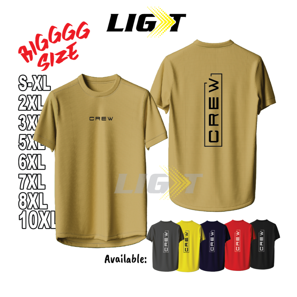 BIG SIZE CREW T-Shirt 💯 Cotton OVERSIZED Baju Besar Plus Size THE CREW ...