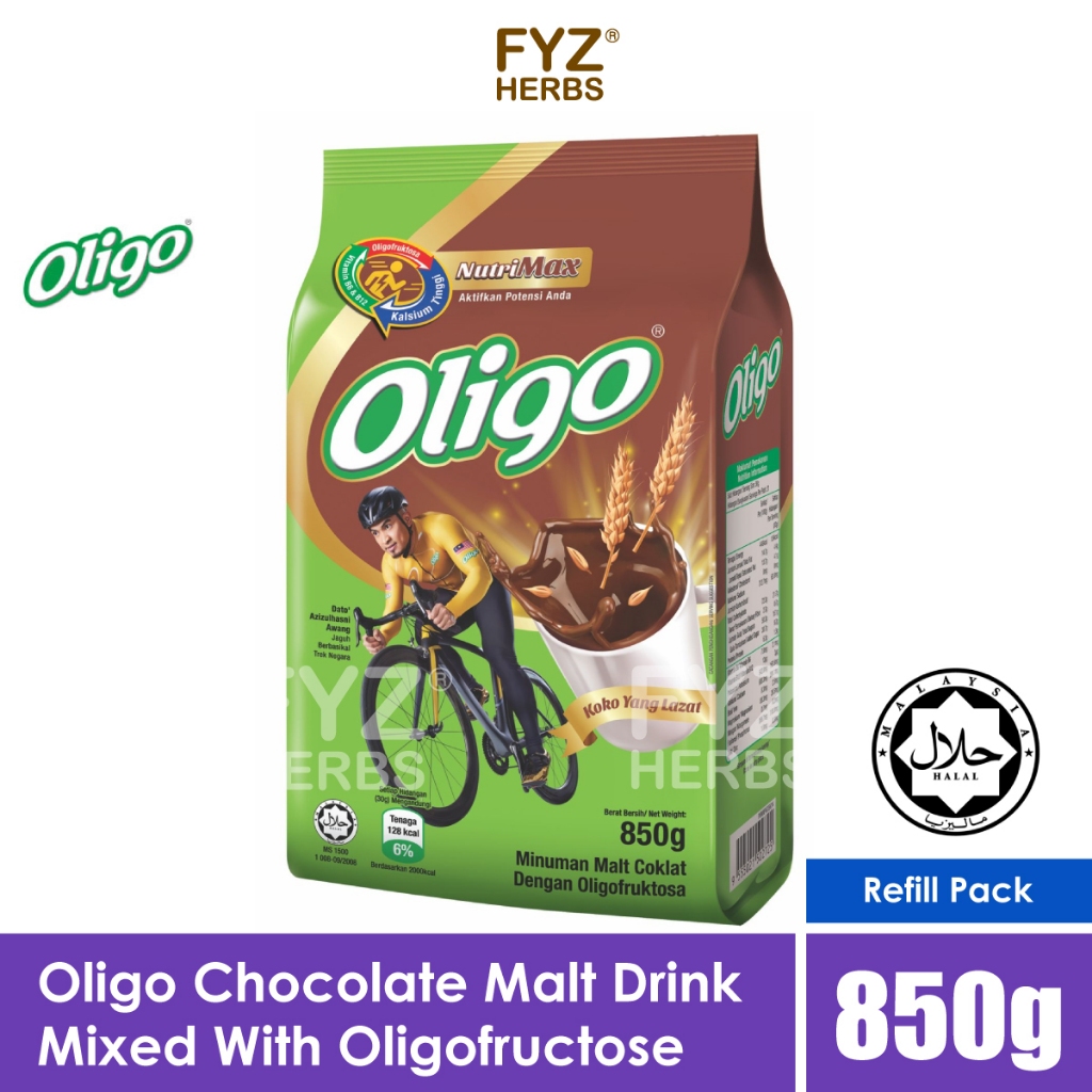 Oligo Chocolate Malt Drink With Oligofructose - 850g Refill Pack ...