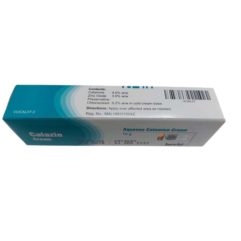 HOVID CALAZIN CREAM 15G/TUBE [CALAMINE CREAM] [ITCHY][SKIN ALLERGY ...