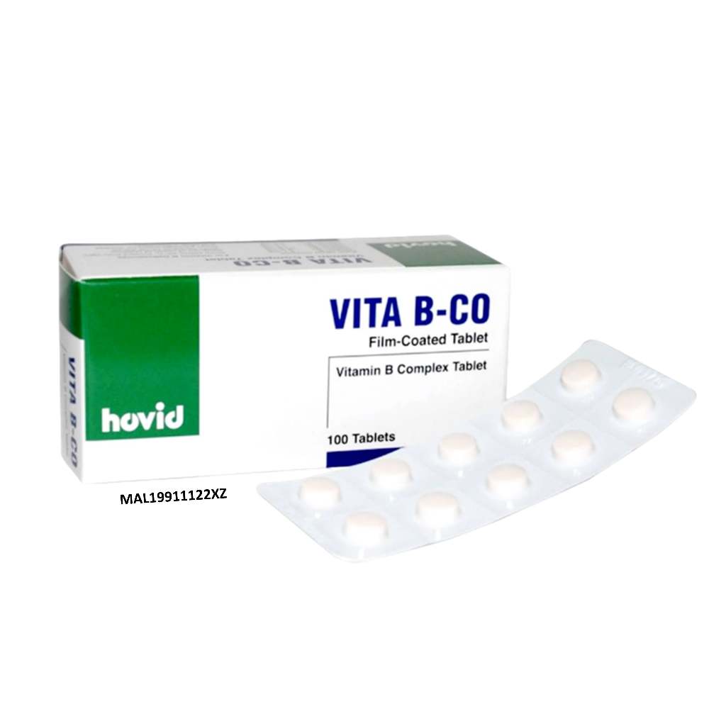 Hovid Vita B - Co B Complex Tablets B1 B2 B3 B5 B6 B12 Folic Acid ...