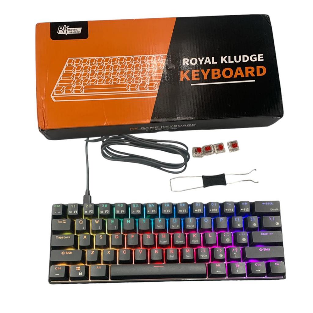 RK61 Royal Kludge Dual Mode Red/ Brown Switch Keyboard *Box Dented ...