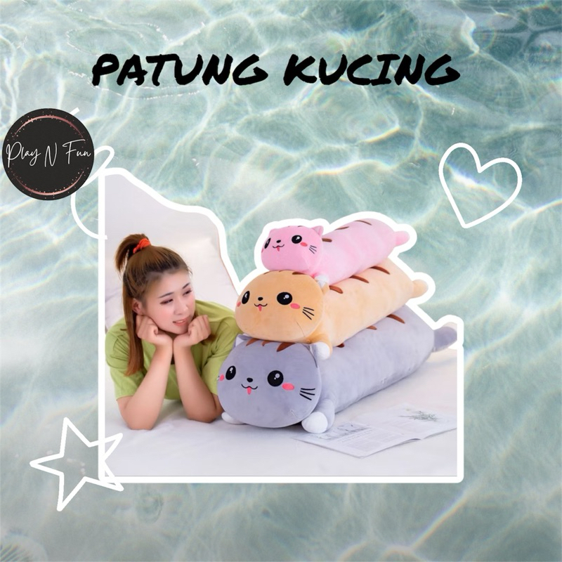 Bantal Peluk Plushie Cat Pillow Kucing Patung Comel Hadiah Birthday ...