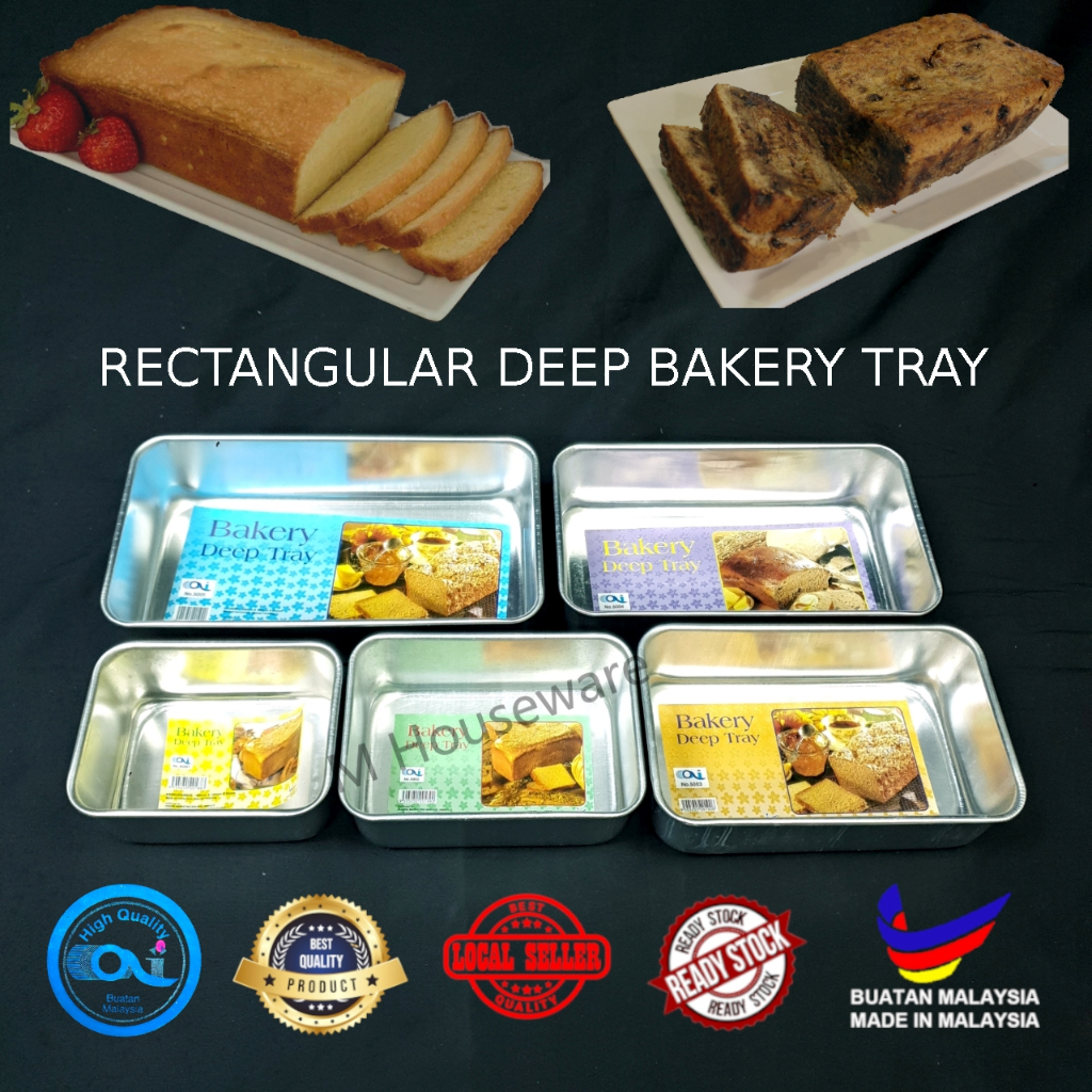 Aluminium Rectangular Deep Bakery Tray Cake Tin Cake Mould Banana Cake ...