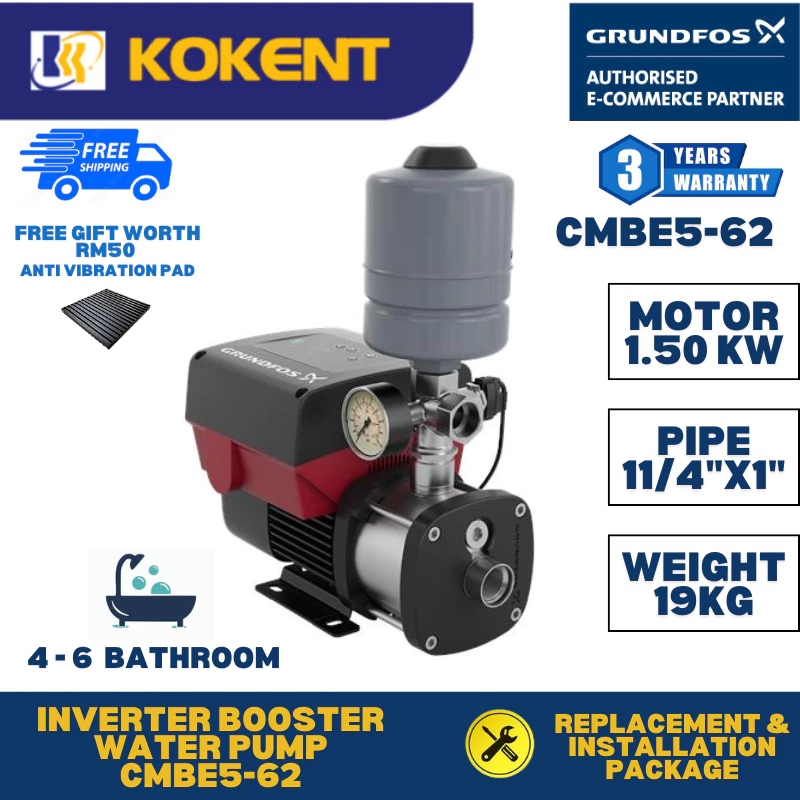 GRUNDFOS CMBE INVERTER BOOSTER PUMP CMBE5-62 | Shopee Malaysia