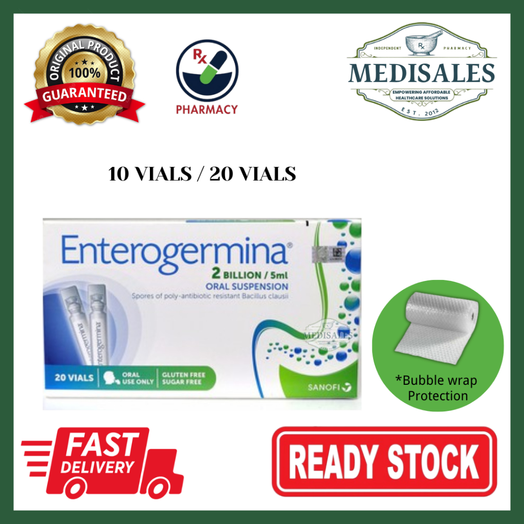 ENTEROGERMINA 2 BILLION / 5ML ORAL SUSPENSION PROBIOTIC 10'S | 20'S (EXP 05/2026) | Shopee Malaysia
