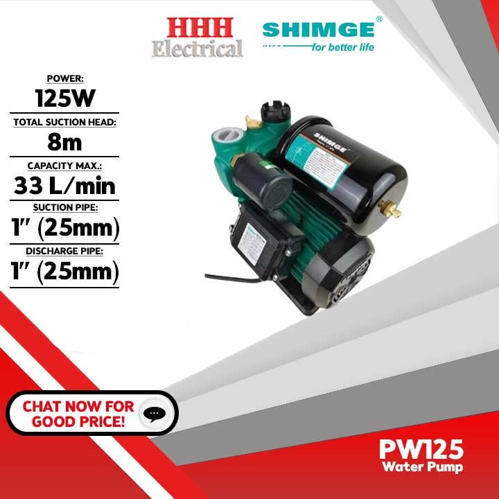 SHIMGE PW125 AUTOMATIC SELF-PRIMING BOOSTER WATER PUMP FOR COLD AND Hot Water 125W | Shopee Malaysia
