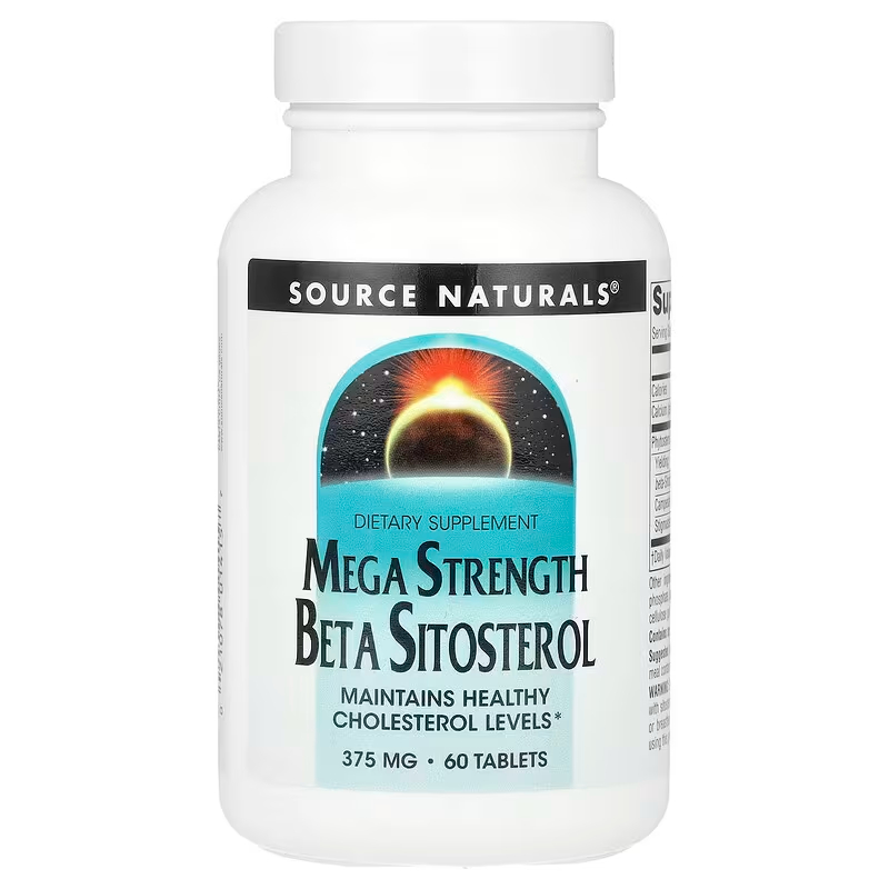 Source Naturals, Mega Strength Beta Sitosterol, 375 mg, 60 / 120 / 240 ...