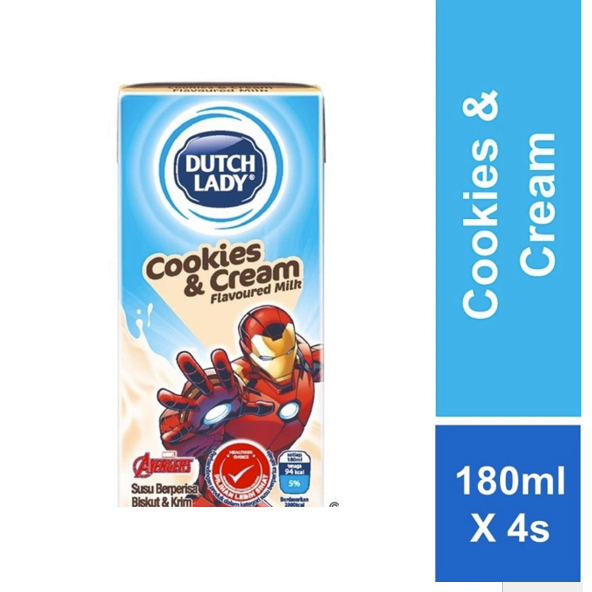 DUTCH LADY UHT Marvel Cookies & Cream [180ml x 24] | Shopee Malaysia