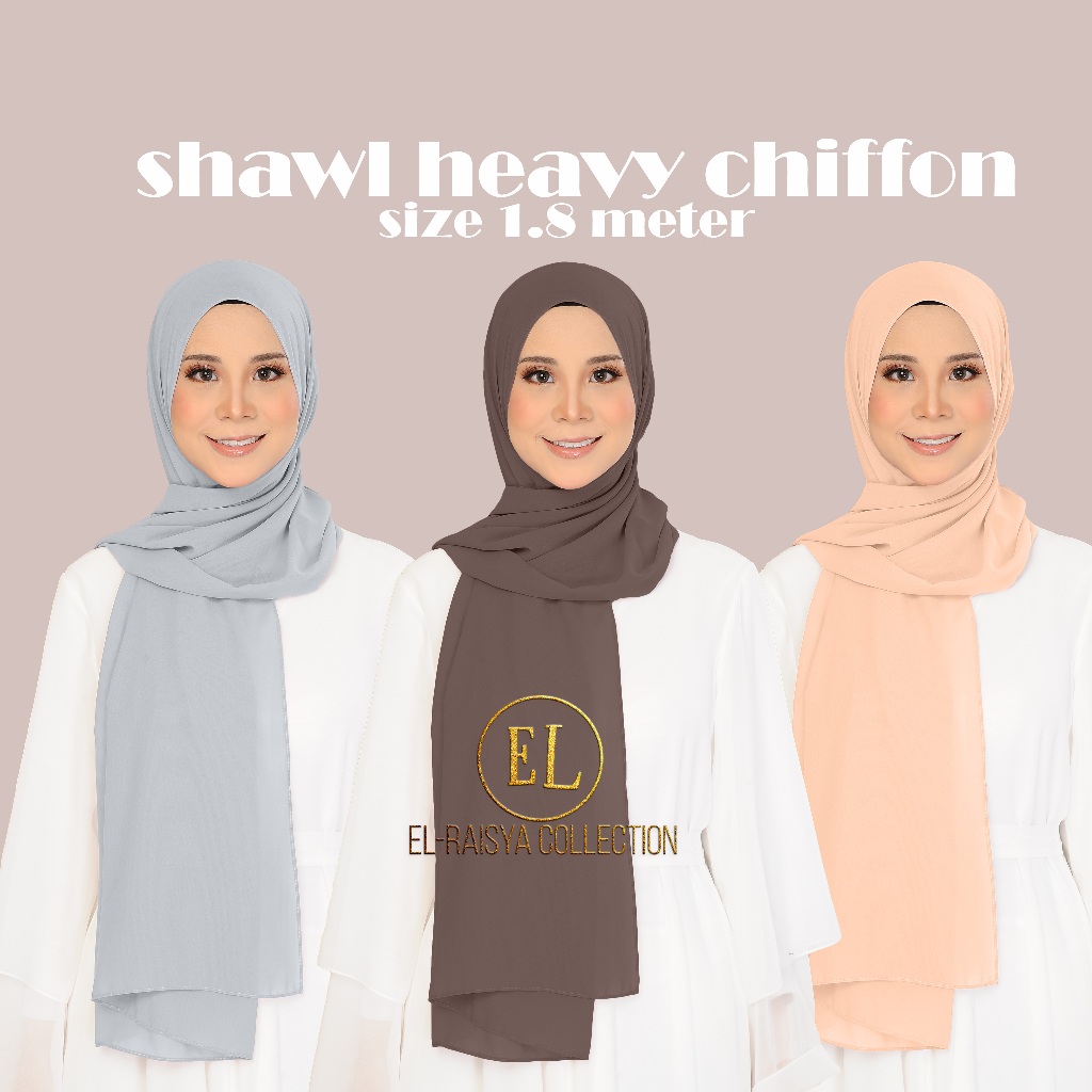 Shawl Heavy Chiffon Shawl Chiffon Shawl Keknis Shawl murah Tudung Murah ...