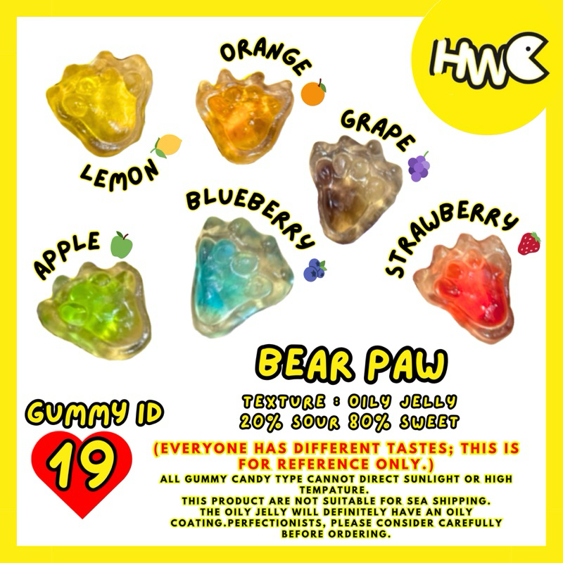 🐾 Cute BearPaw Mix Fruits Gummy Candy Gula Manis Masam Bebeto Haribo ...