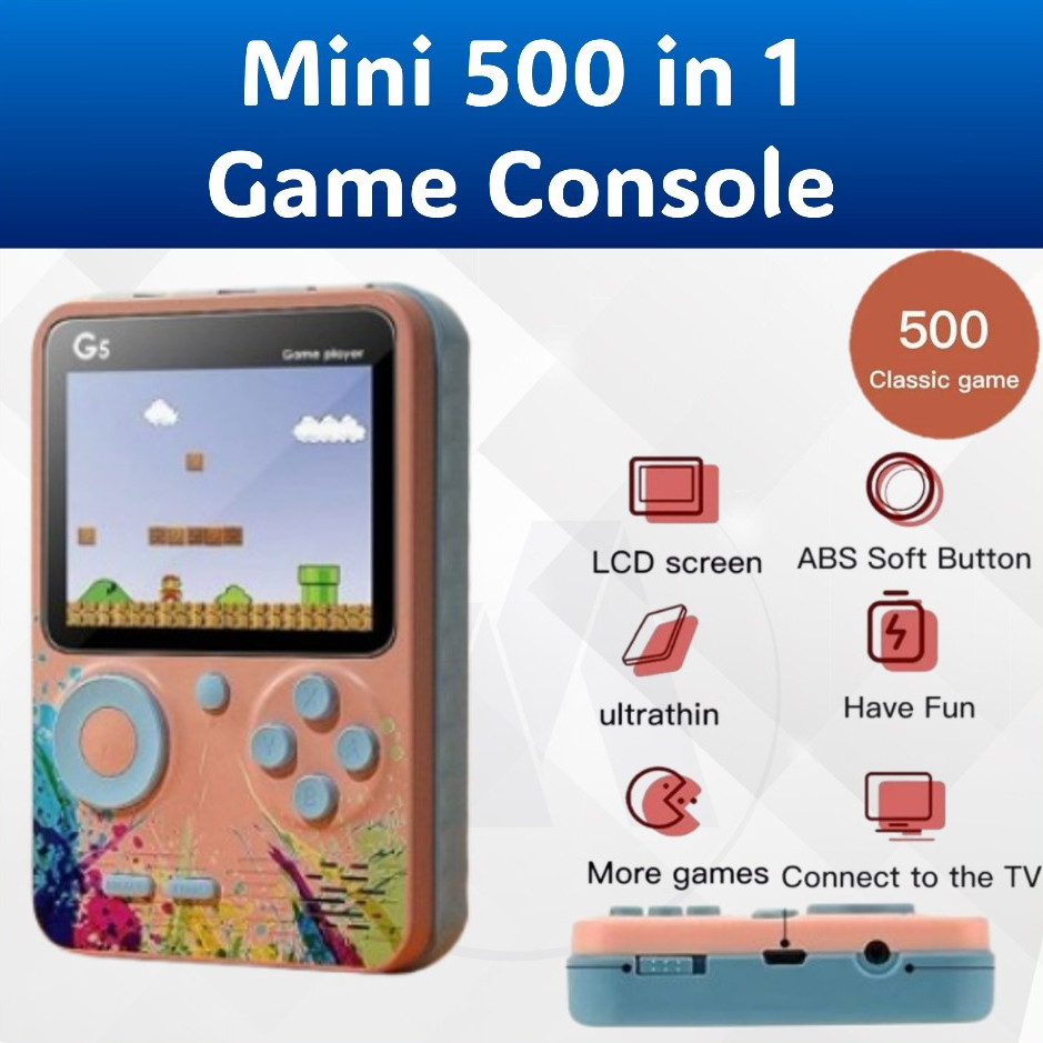 Mini 500 in 1 Game Console Retro FC Handheld Gameboy 3 inch TFT Screen ...
