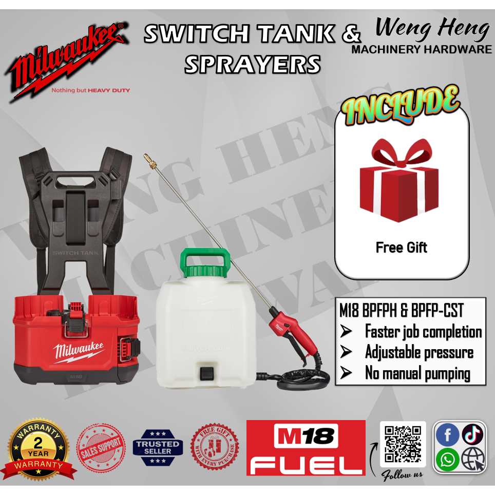 MILWAUKEE M18™ SWITCH TANK™ 15L CHEMICAL SPRAYER - M18 BPFPH & BPFP-CST ...