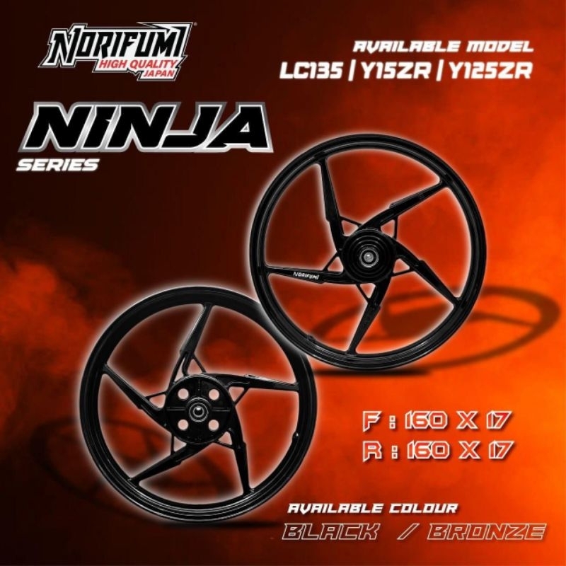 NORIFUMI NINJA SERIES 5 BATANG SPORT RIM SET LC135 Y15ZR Y16ZR Y125ZR ...