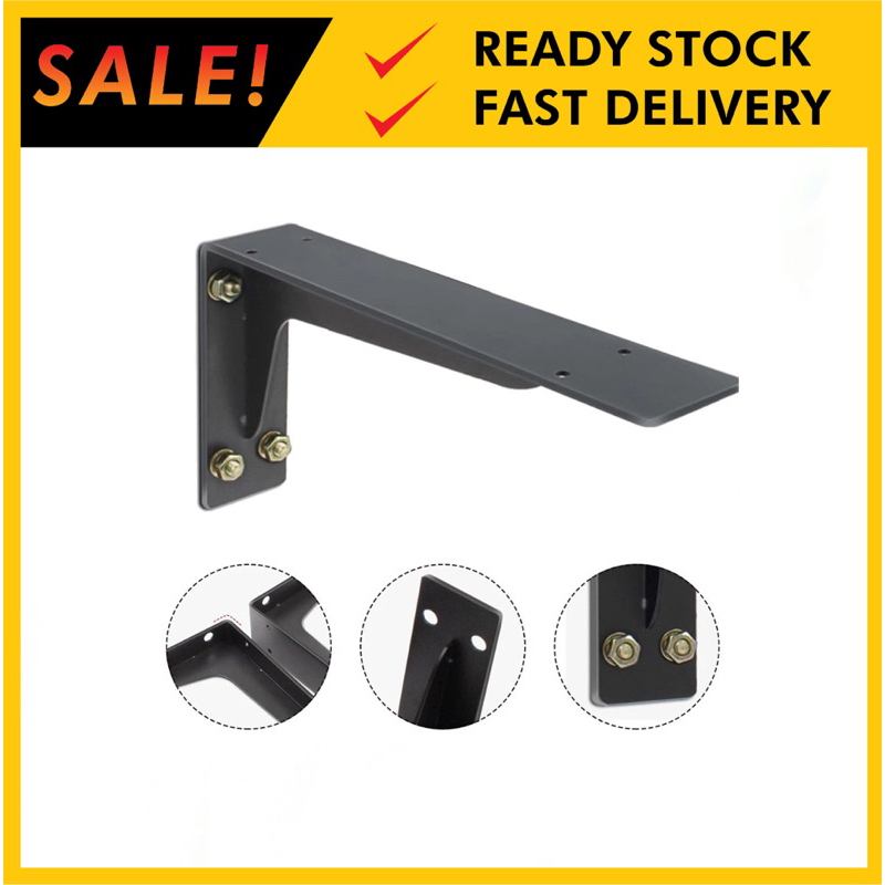 Heavy Duty Wall Shelf L Bracket Wall Mount Bookcase Shelving Rack ...