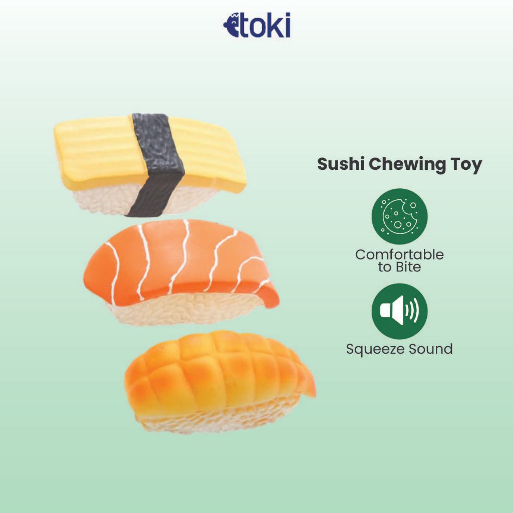 Toki - 3D Latex Sushi Toy Dog Puppy Chew Teething Simulation Toy Squeak ...