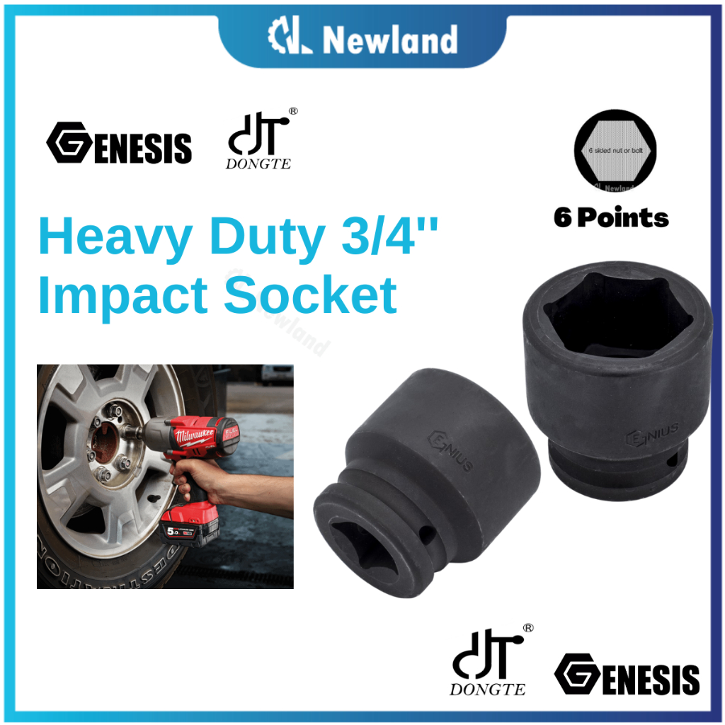 Genesis / Dongte Black Impact Socket 3/4" (6PT) | Shopee Malaysia