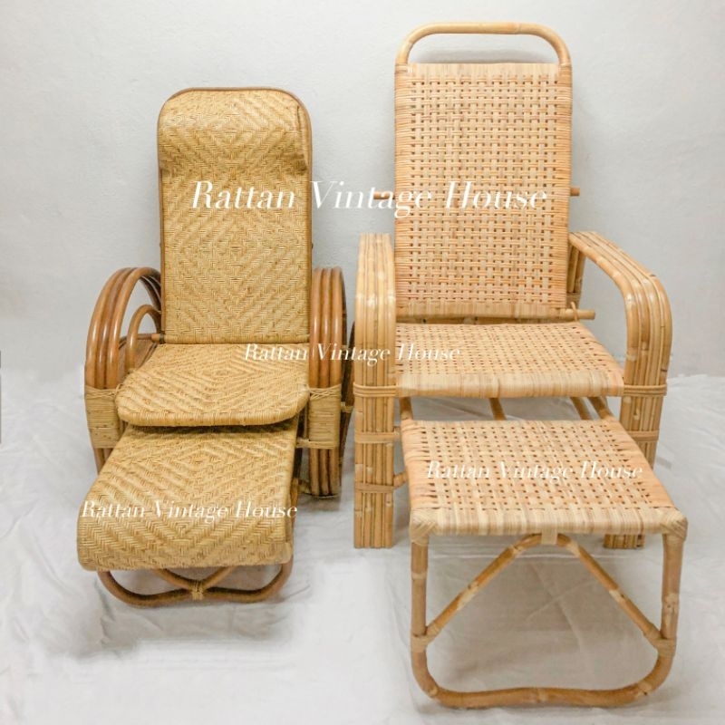 (Rattanvintage) 🔥 Rattan Lounge Chair | Rattan Sling Chair | Lazy Chair ...