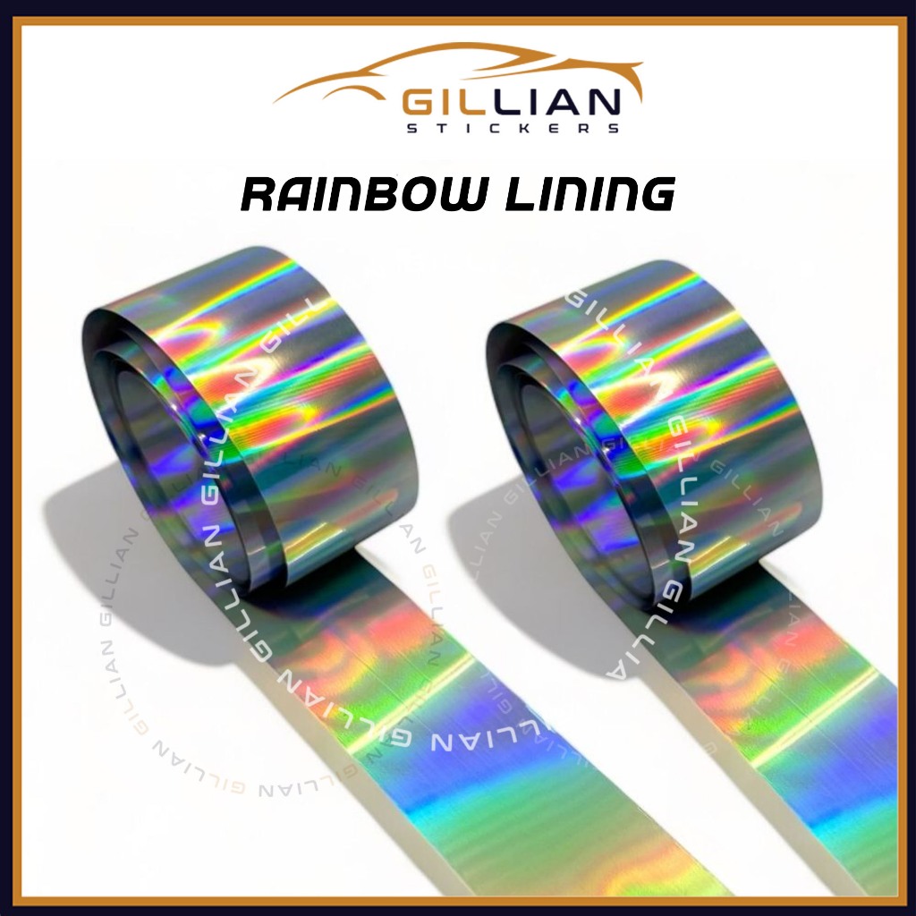 Rainbow Lining for Car Windscreen Sticker Plain Rainbow Design (52 Inch ...
