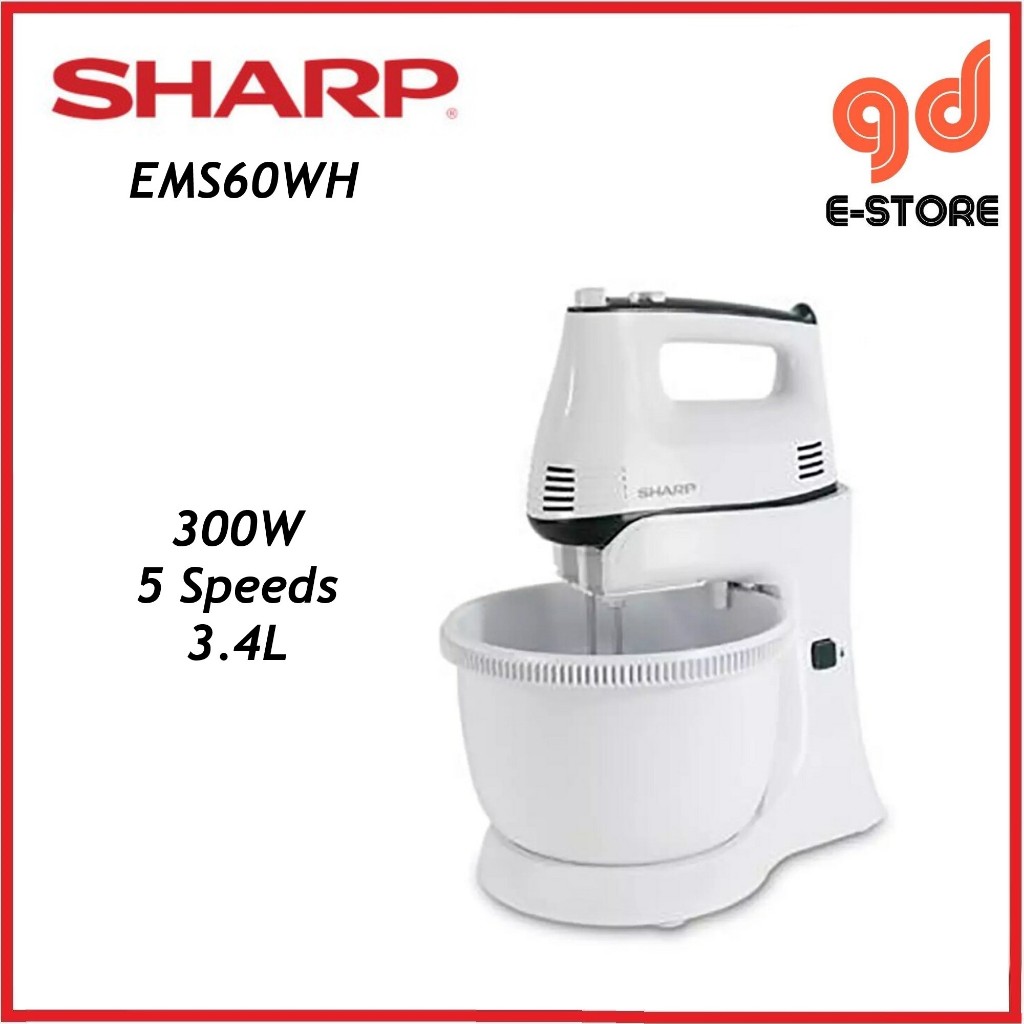 Sharp Stand Mixer EMS60WH 300w 3.7L 5 Speeds | Shopee Malaysia