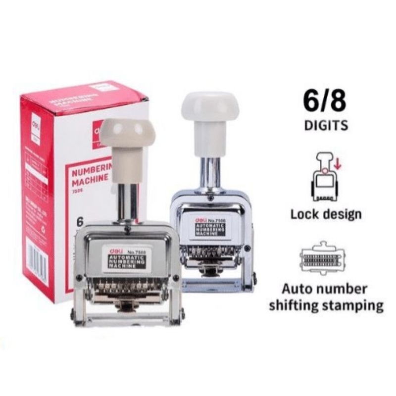 Deli 7506 Automatic Steel Numbering Machine - 6 & 8 Digits | Shopee ...
