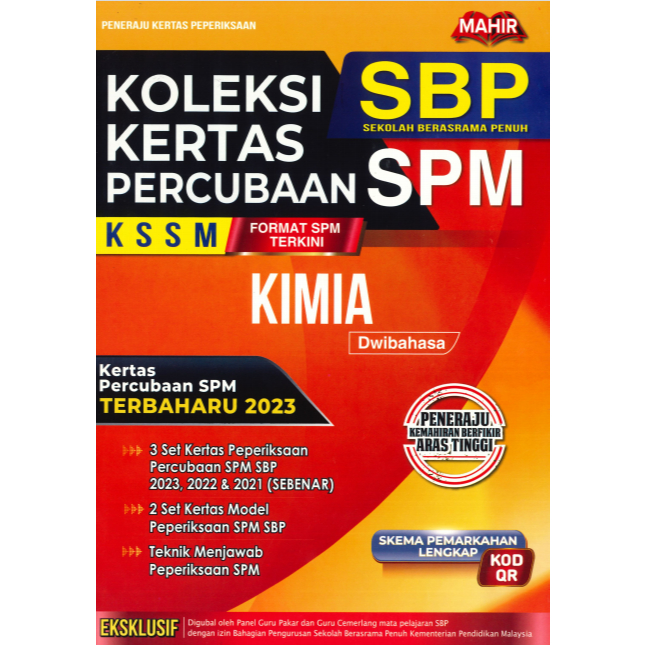 Mahir: Koleksi Kertas Percubaan SBP: Kimia + Chemistry: SPM: 9786294711693 | Shopee Malaysia