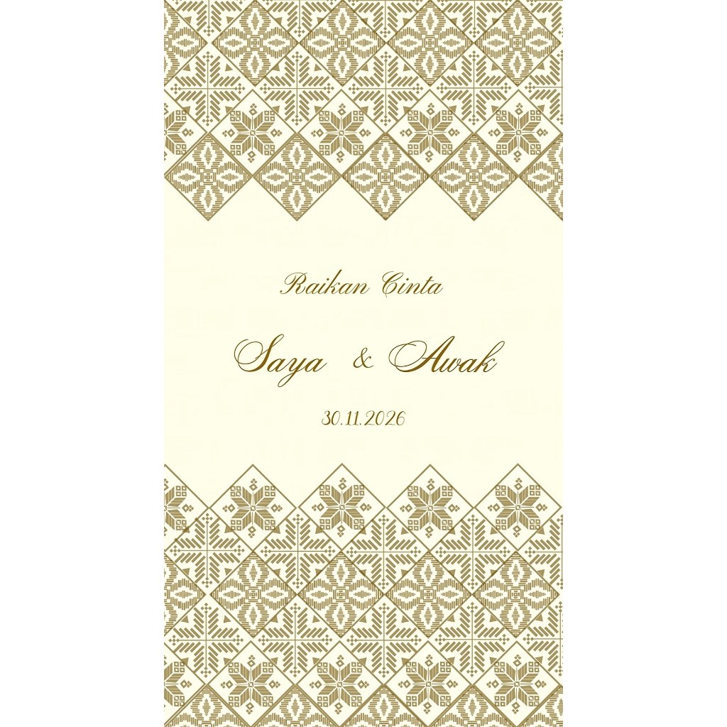 Kad Kahwin Digital Tema Songket 1 | Tunang | Majlis Kesyukuran | Shopee ...