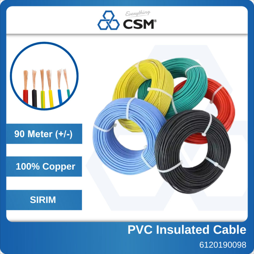 90Meter 2.5mm 1.5mm 100% Copper PVC Insulated Cable Sirim Hitam Biru ...