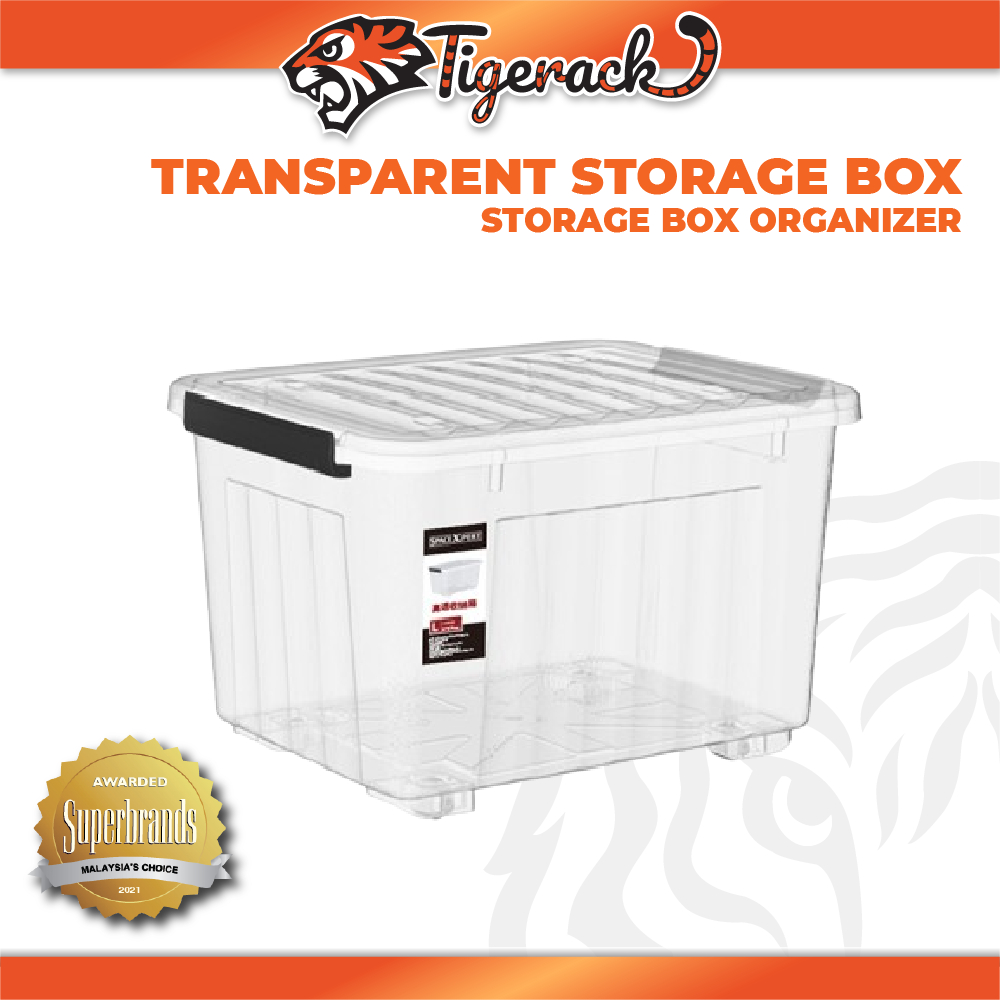 TIGERACK Storage Box Plastic Transparent Organizer Store Room With ...
