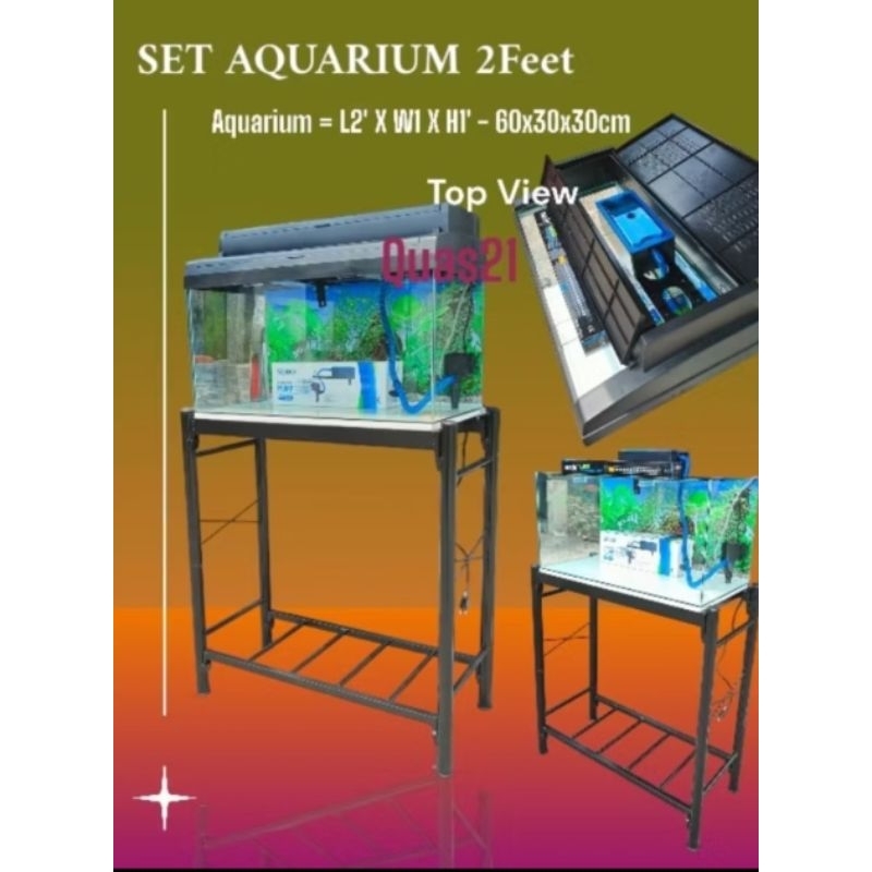 Combo Set Aquarium 2 Feet (Free Gift: Antichlorine & PSB 200ml ...