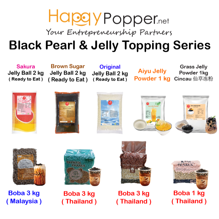 Happypopper Black Pearl Tapioca Starch Boba Bubble Tea Brown Sugar ...